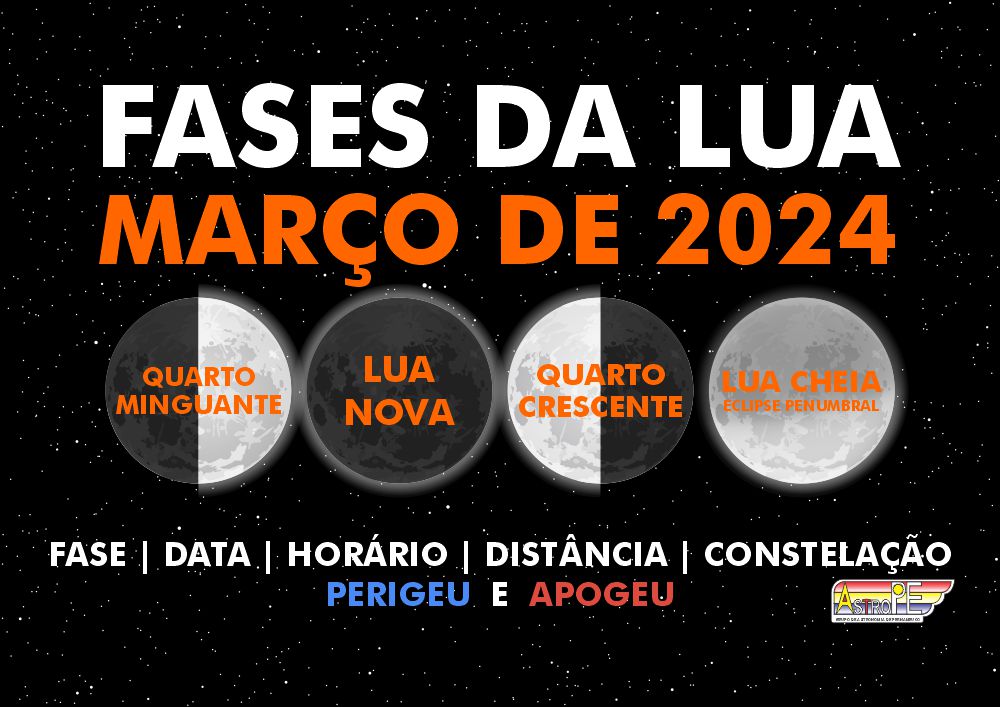 Fases da Lua em março de 2024! Saiba as datas, horários e mais!